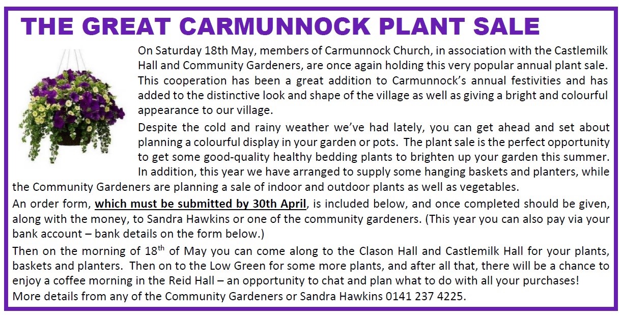 Carmunnock Plant Sale 2024 | Carmunnock